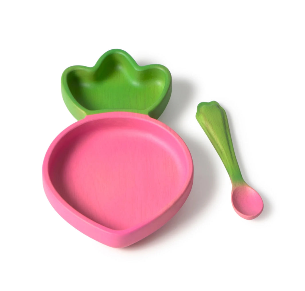 Oli & Carol Plate and Spoon Set - Ramona the Radish – Eddie & Bee