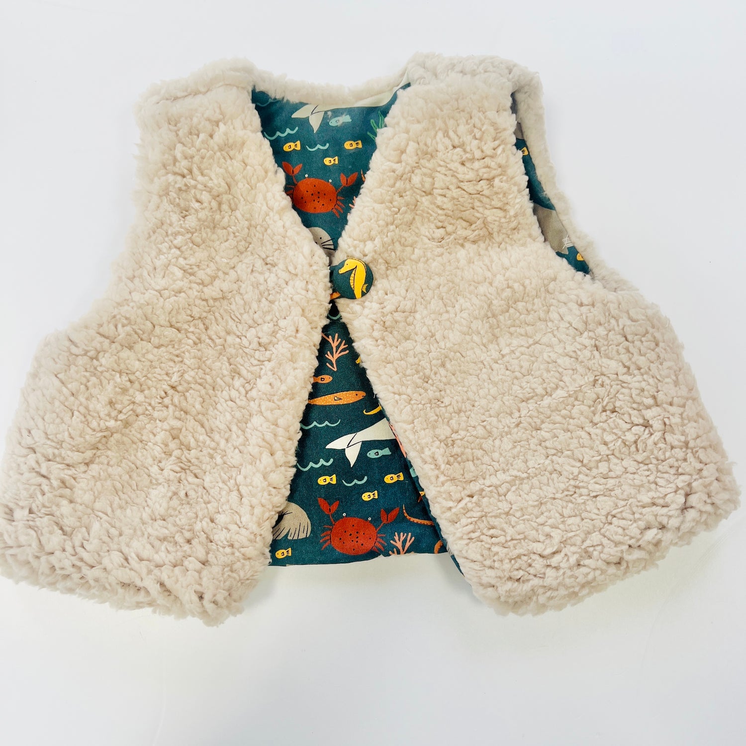 Fully Reversible fleecy gilet lined with your choice of print. – Eddie ...