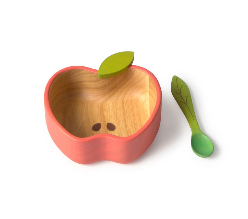 Oli & Carol Bowl and Spoon Set - Pepa the Apple – Eddie & Bee